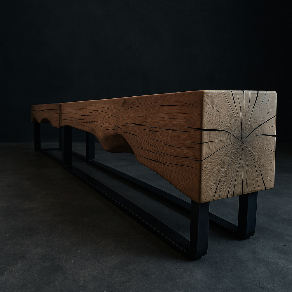 Milo Carved Timber Bench